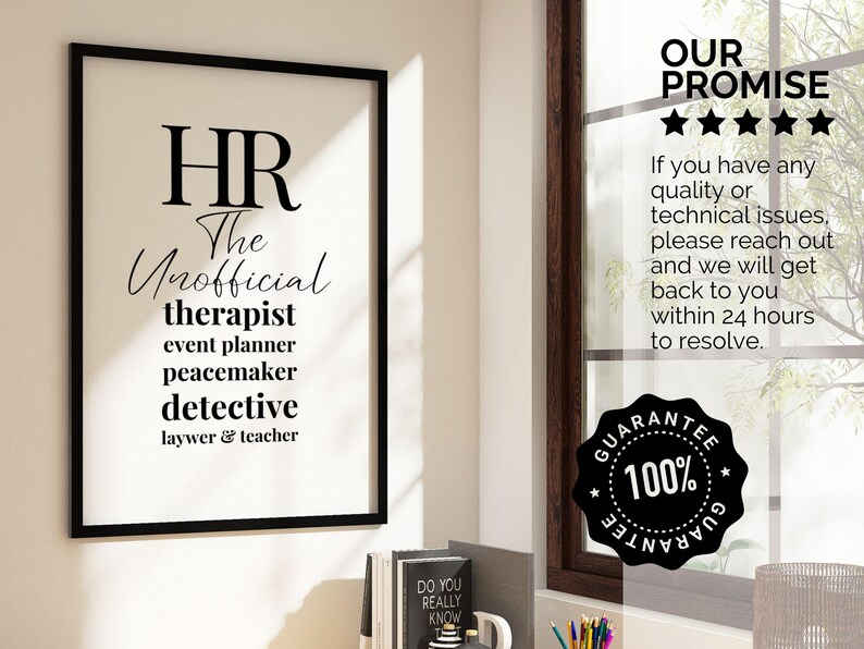 HR Wall Decor Funny HR Office Decor for Women Office Print Human ...