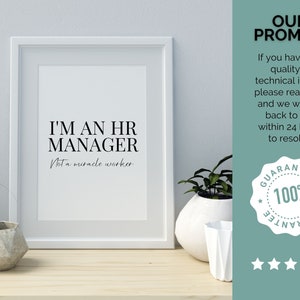 HR Wall Decor Funny HR Office Decor for Women Office Print Human ...