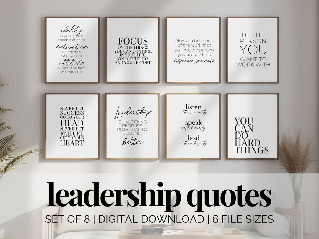 Leadership Quote Wall Art Set, Motivational Office Wall Decor Women ...