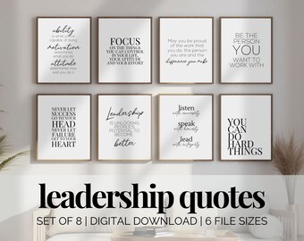 Leadership Quotes Office Decor, Printable Leadership Wall Art Set of 4 ...