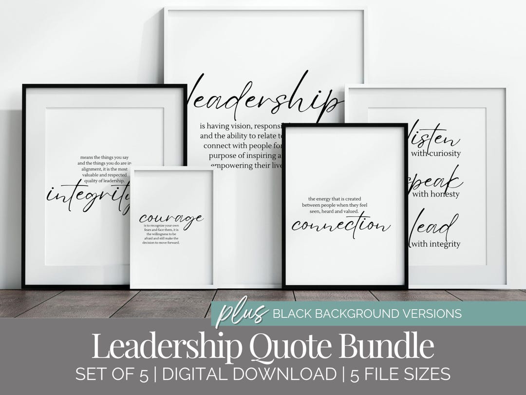 Leadership Quotes Office Decor Printable Leadership Wall Art Set of 5 ...