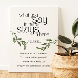 Confidentiality Poster Therapy Office Decor Printable School - Etsy