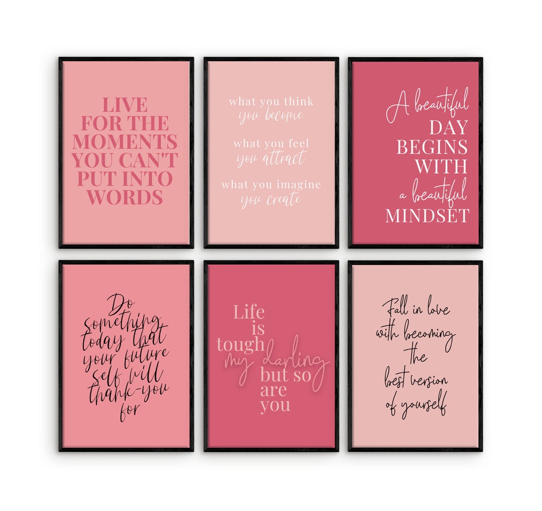 Inspirational Wall Art Women Pink Office Desk Decor Quotes - Etsy