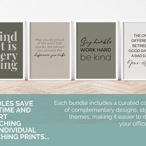 Earth Tone Wall Art for Office, Workplace Motivation Quotes, Breakroom ...