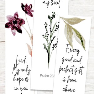 Printable Psalm Bookmark Bible Verse Bookmark Set Digital Bookmark ...