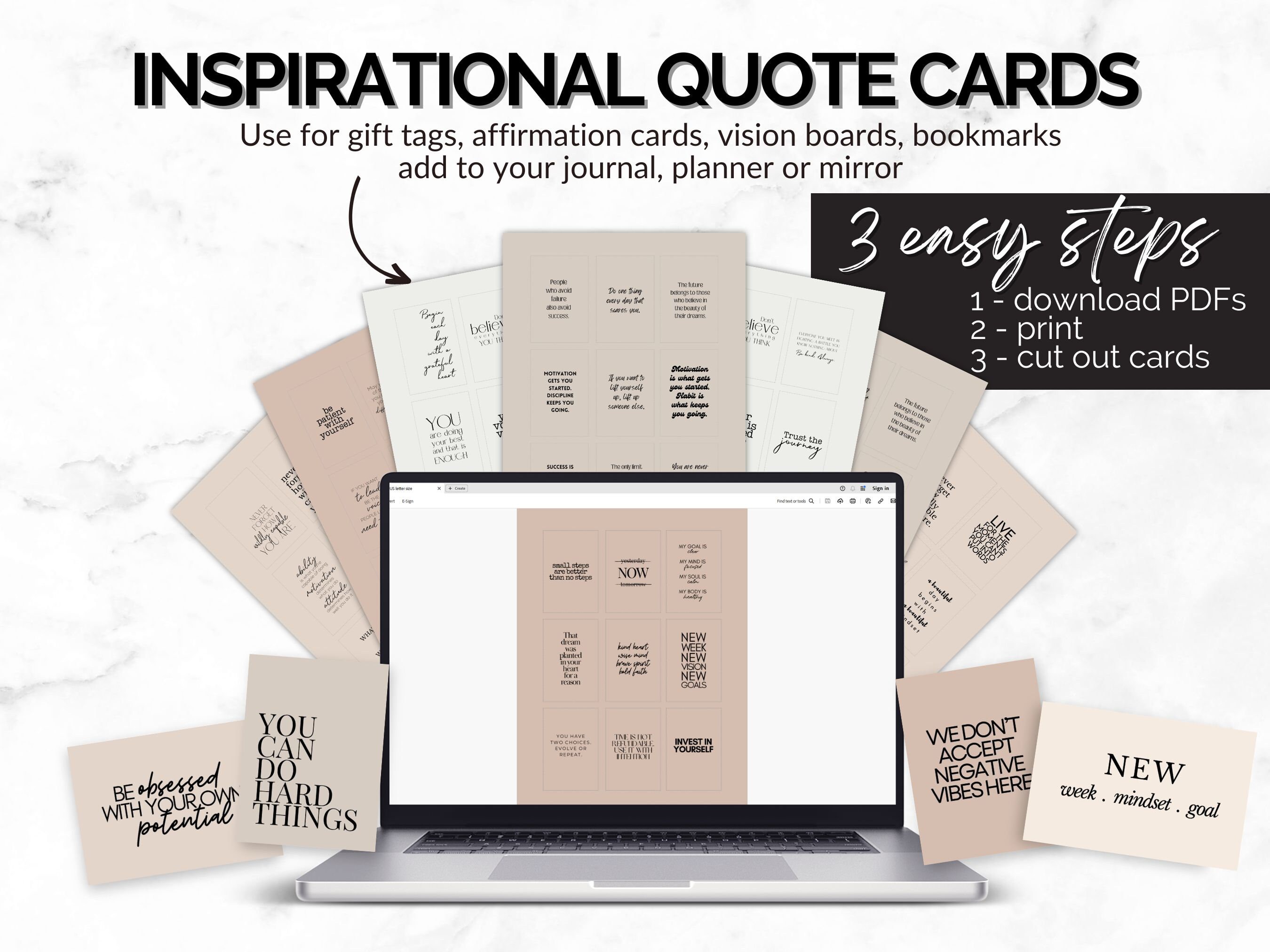 Inspirational Quote Cards Vision Board Motivational Quotes Mood Board ...