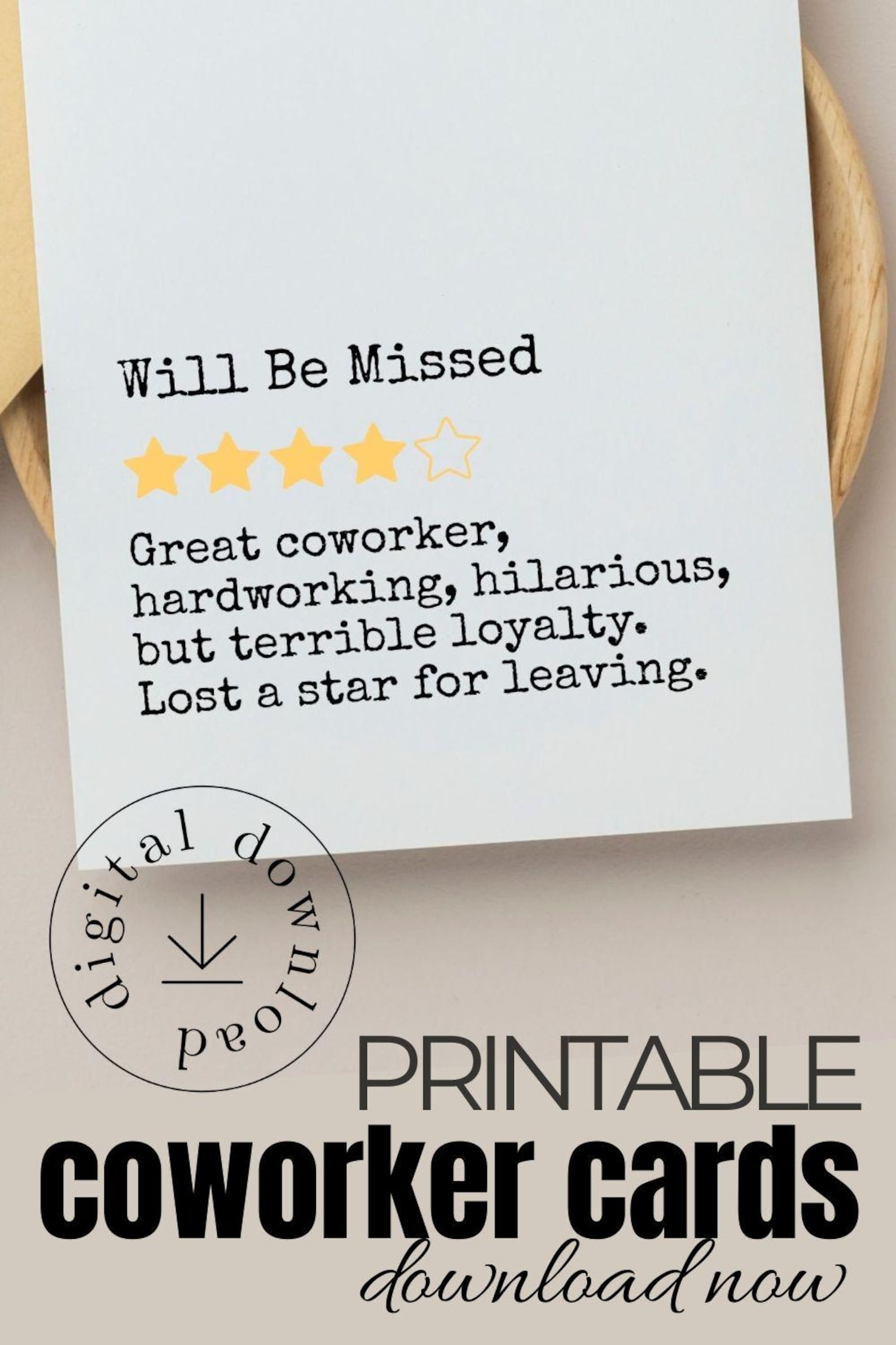 Coworker Will Miss You Card Leaving for New Job Card Goodbye Card for ...