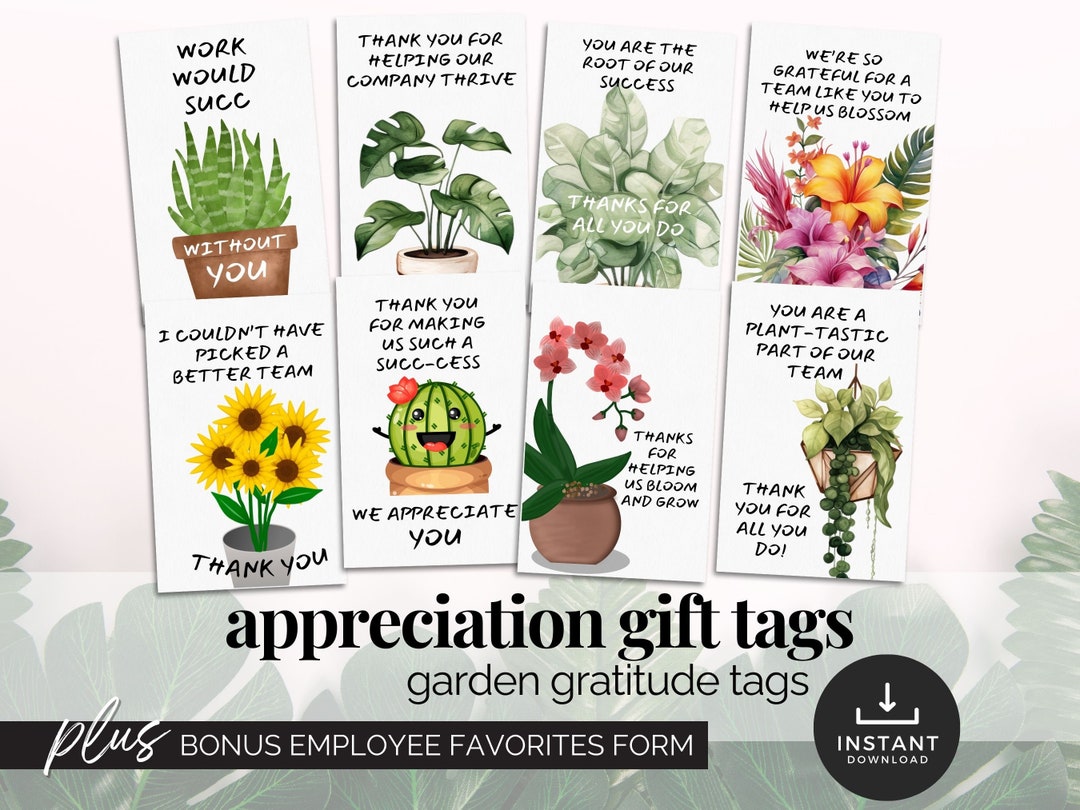 Plant Gift Tags Coworker Leaving Gift Succulent Gift Basket Staff Thank ...