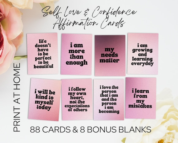 Gradient Affirmation Cards Printable Set of 96 Inspirational - Etsy