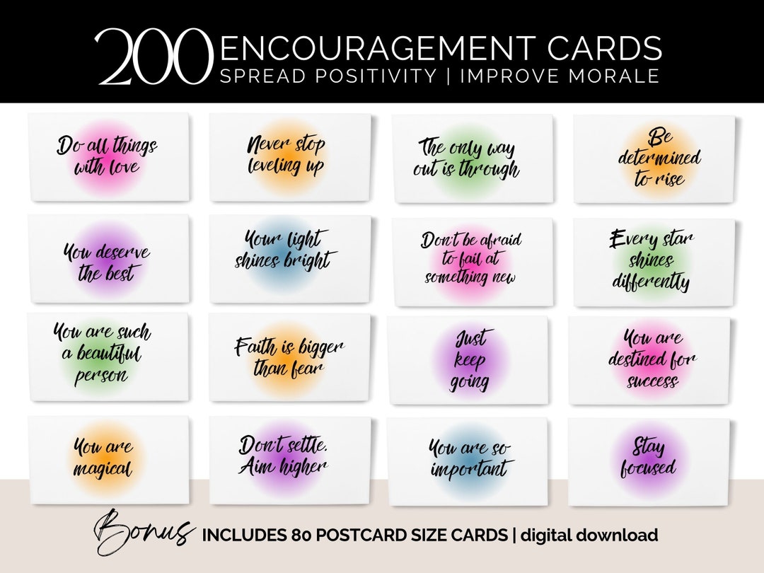Positivity Cards for Employees Notes of Encouragement Cards Positive ...