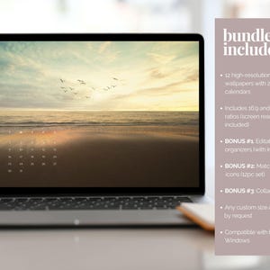 2025 Monthly Desktop Wallpaper Ocean Desktop Background Beachy Computer ...