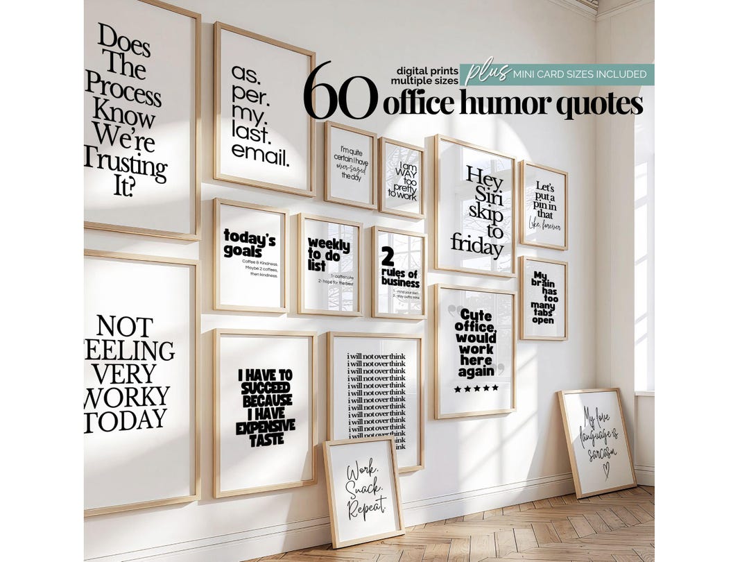 Funny Office Quote Gallery Wall Art Office Signs Printable Workplace ...