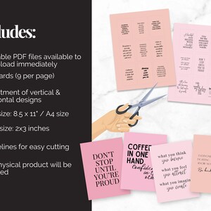 Vision Board Quote Printable Pink Inspirational Quote Cards Positive ...