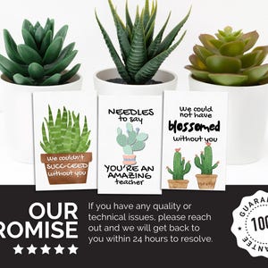 Succulent Gift Tag for Teacher Appreciation Gift Teacher Pun Thank You ...