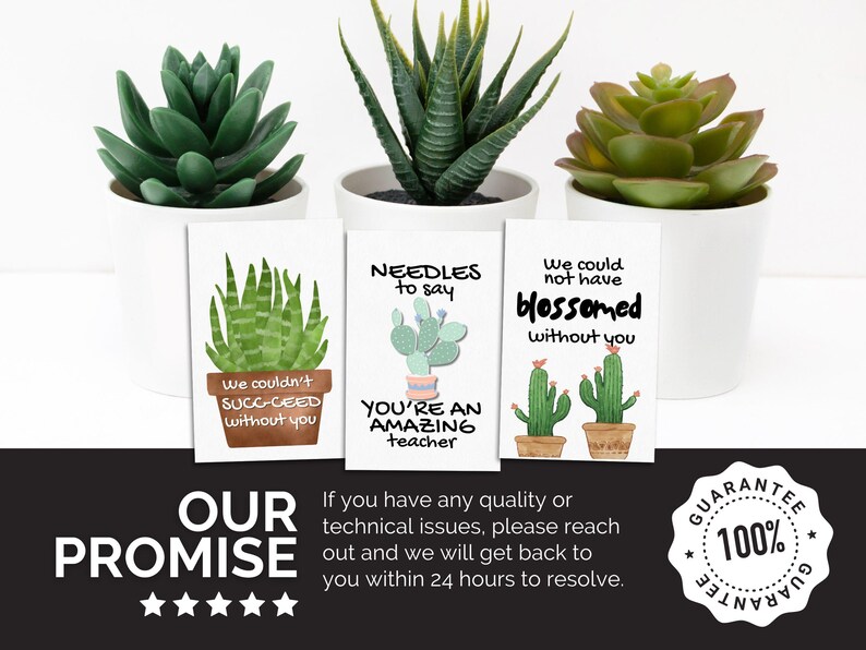 Succulent Gift Tag for Teacher Appreciation Gift Teacher Pun Thank You ...