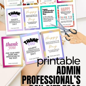 Admin Professionals Day Printable Gift Tags Employee Recognition Cards ...