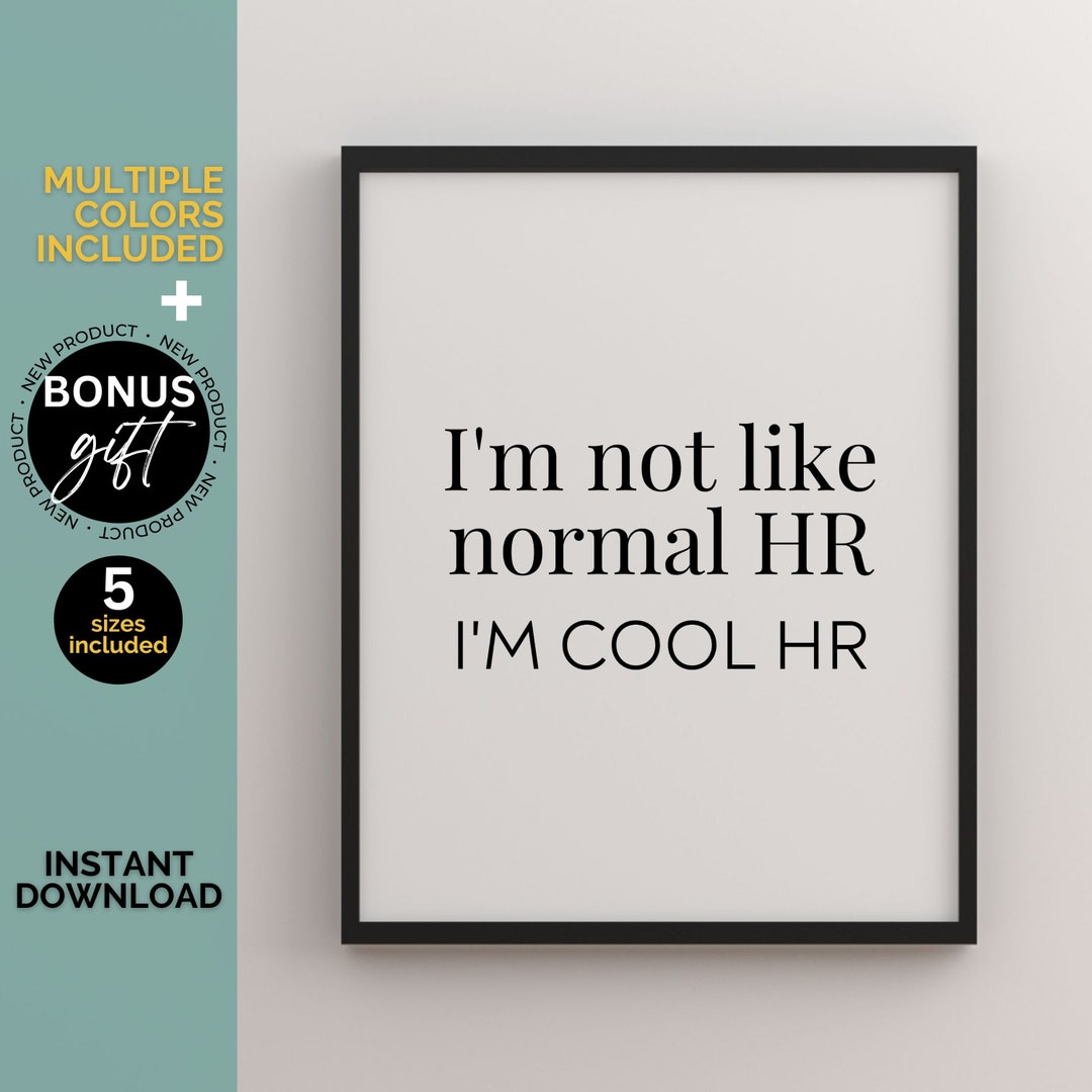 HR Department Humor HR Office Decor for Women Funny Office Hr Wall Art ...