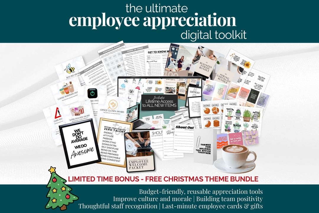 Employee Appreciation Bundle, Staff Appreciation Cards & Tags ...