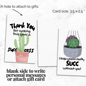 Succulent Gift Tag for Teacher Appreciation Gift Teacher Pun Thank You ...