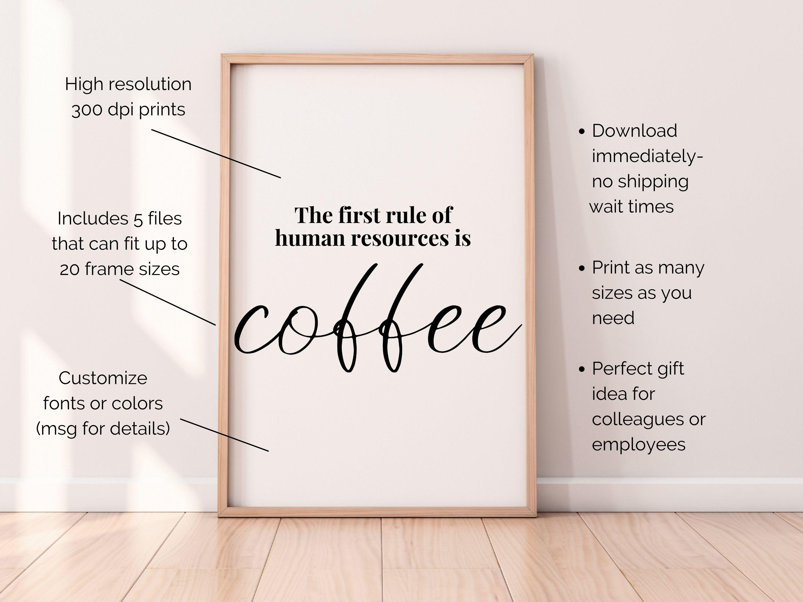 HR Rules Office Humor Printable Office Decor for Women Office Wall Art ...