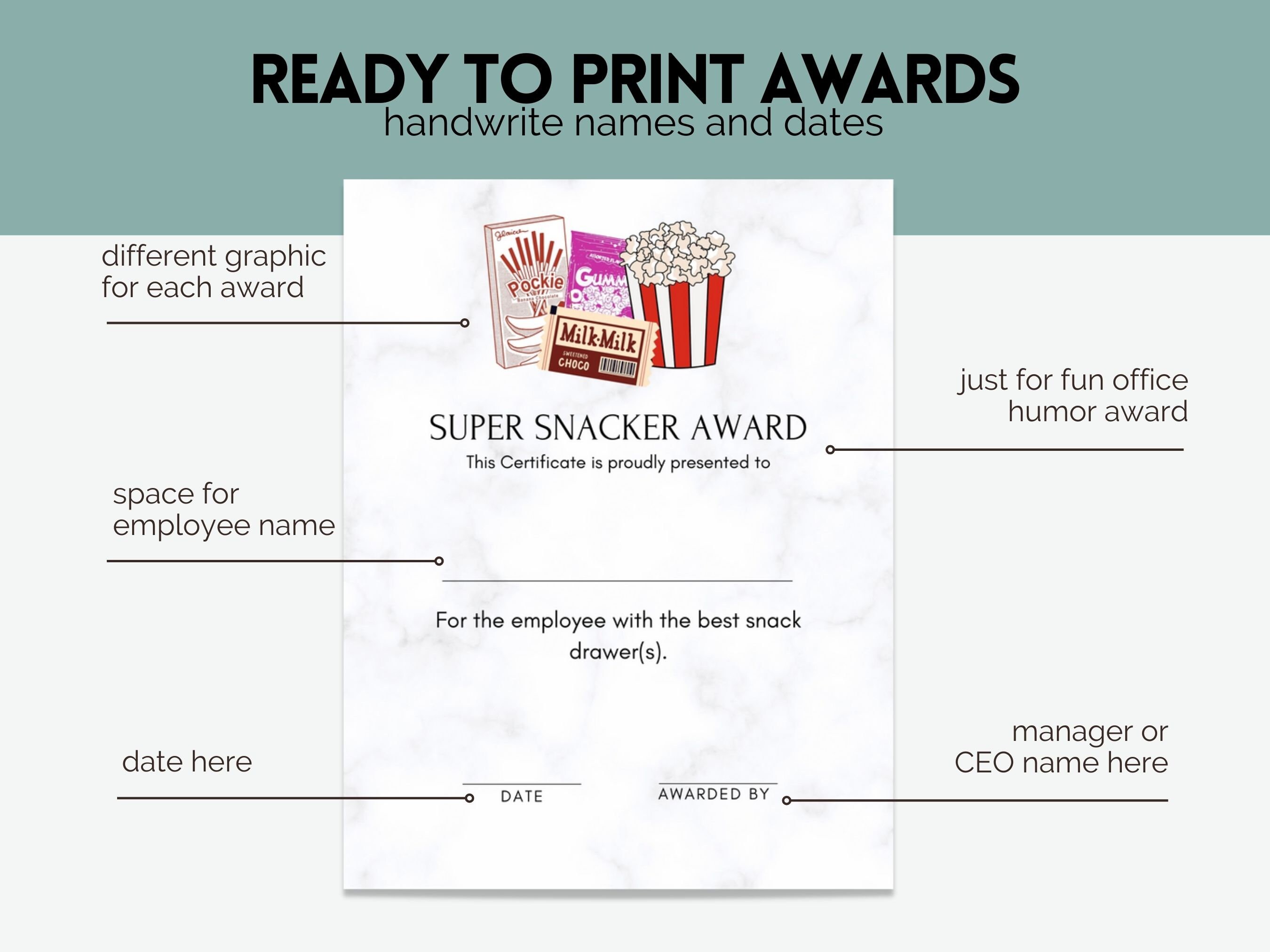 Editable Employee Award Certificates, Funny Staff Appreciation Work ...