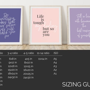 Purple Gallery Wall Decor Bundle, Purple Wall Art Print Set of 6 ...