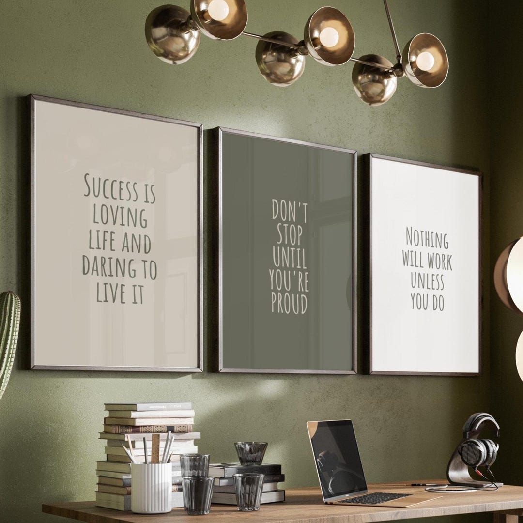 Success Posters Set of 3, Professional Workplace Wall Decor, Teamwork ...