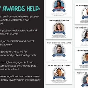 Awards and Recognition for Employees, Editable Award Certificate ...