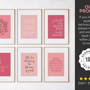Inspirational Wall Art Women Pink Office Desk Decor Quotes - Etsy