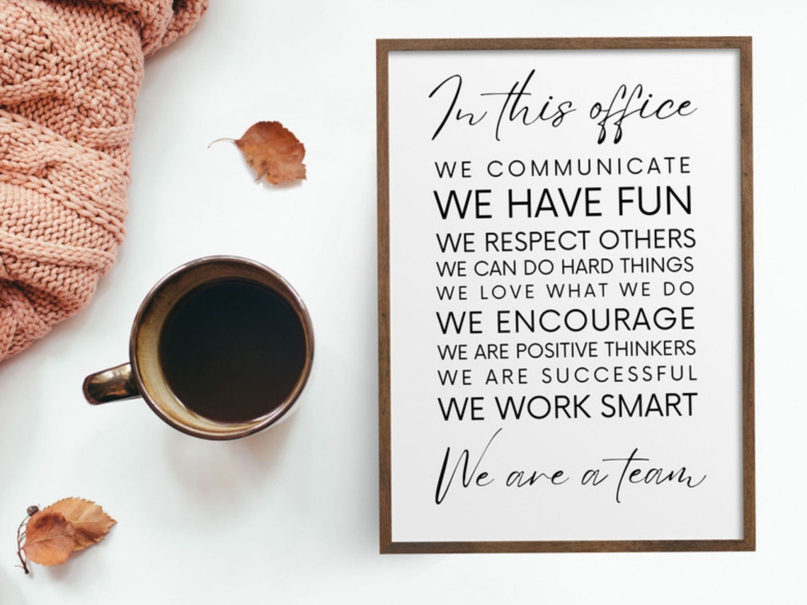 Teamwork Quote Printable Office Values Print Inspirational Wall Art HR ...