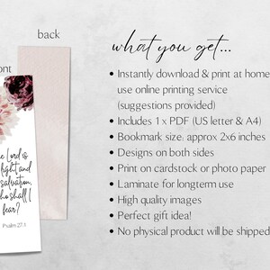 Printable Psalm Bookmark Bible Verse Bookmark Set Digital - Etsy