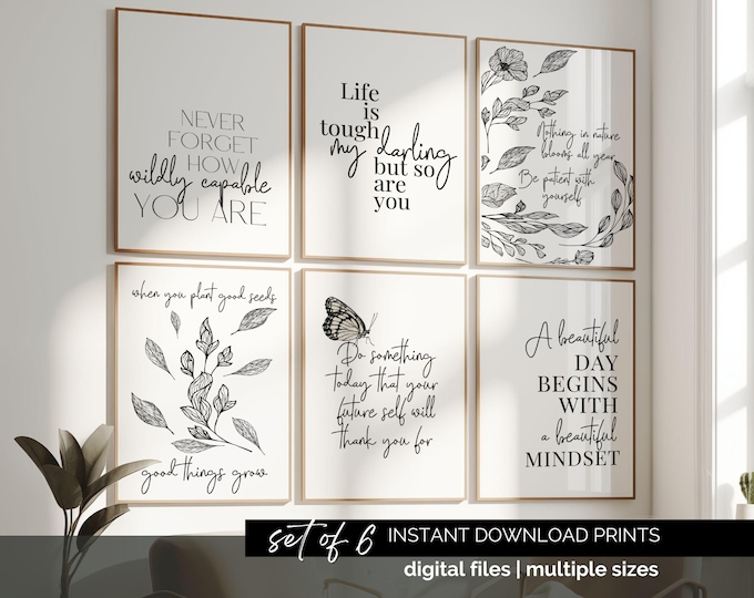 Office Wall Decor Set of 3 Prints, Green Watercolor Office Decor Women ...