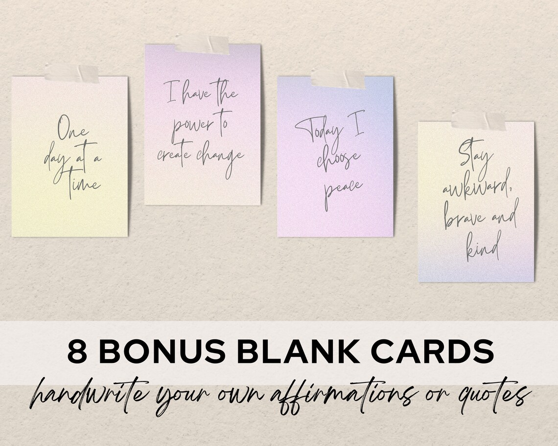 Gradient Affirmation Cards Printable Set of 96 Inspirational - Etsy