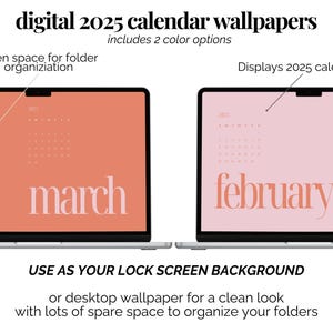 Desktop Wallpaper and Icon Pack 2025 Monthly Calendar Digital Desktop ...
