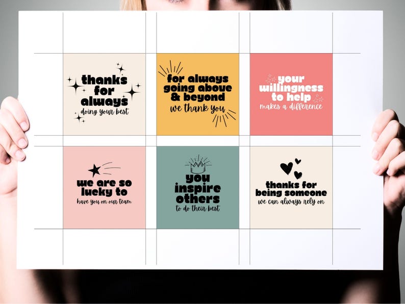 Employee Encouragement Quote Cards, Printable Team Thank You Cards ...
