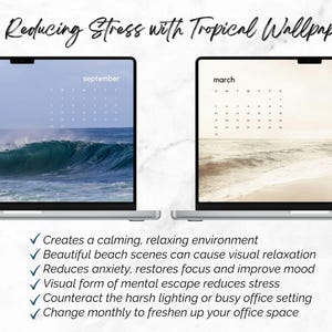 2025 Monthly Desktop Wallpaper Ocean Desktop Background Beachy Computer ...