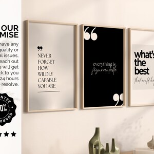 Motivational Mindset Wall Art Set of 3 Inspiring Quote Printable Office ...