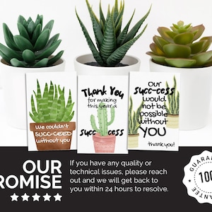 Succulent Gift Tags for Team Appreciation Gift Staff Thank You Card ...
