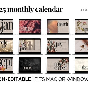 2025 Calendar Wallpaper and Desktop Organizer Bundle Digital Desktop ...