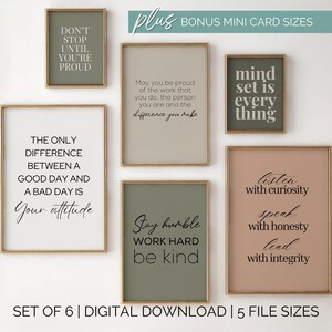 Earth Tone Wall Art for Office, Workplace Motivation Quotes, Breakroom ...