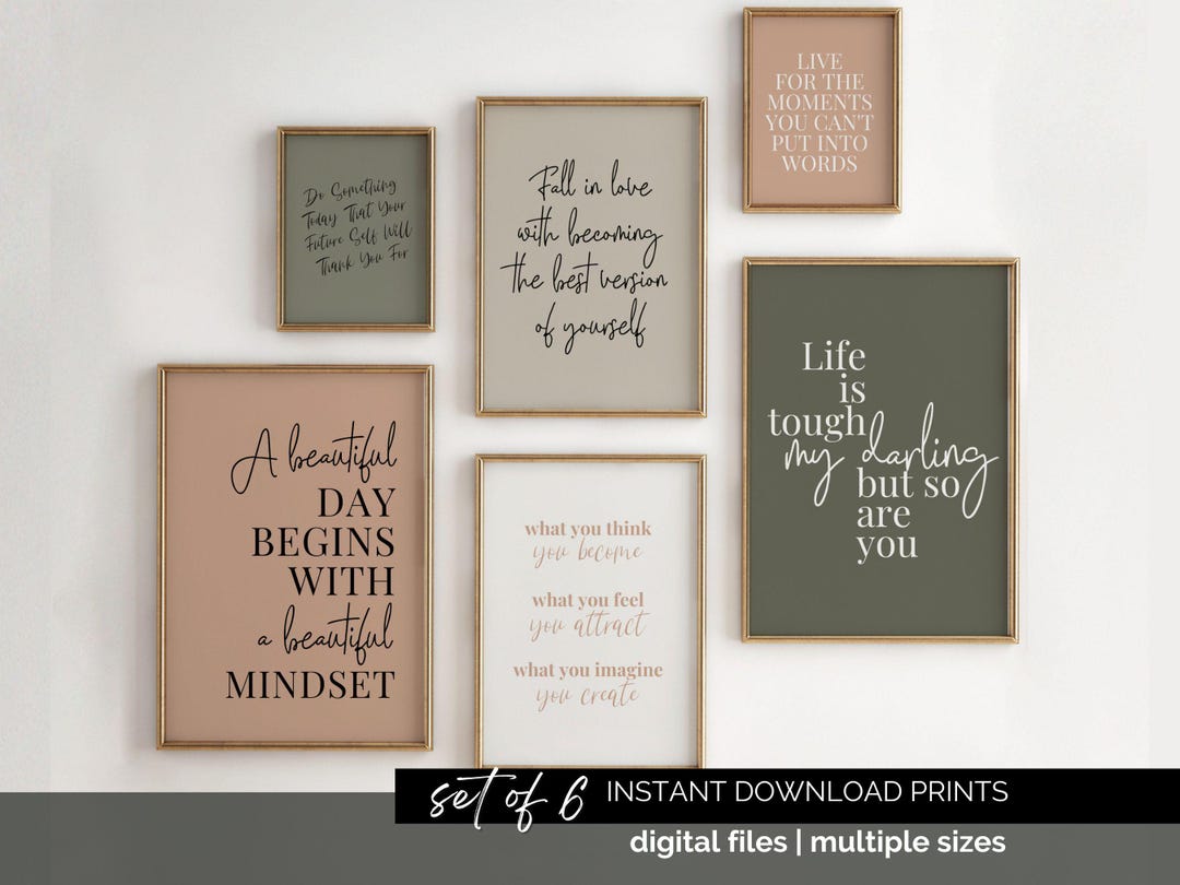 Earth Tone Warm Wall Art for Office Decor Women Motivational Quote ...