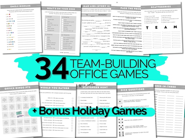 Printable Office Party Game, Work Party Game, Team Building Game, Staff ...