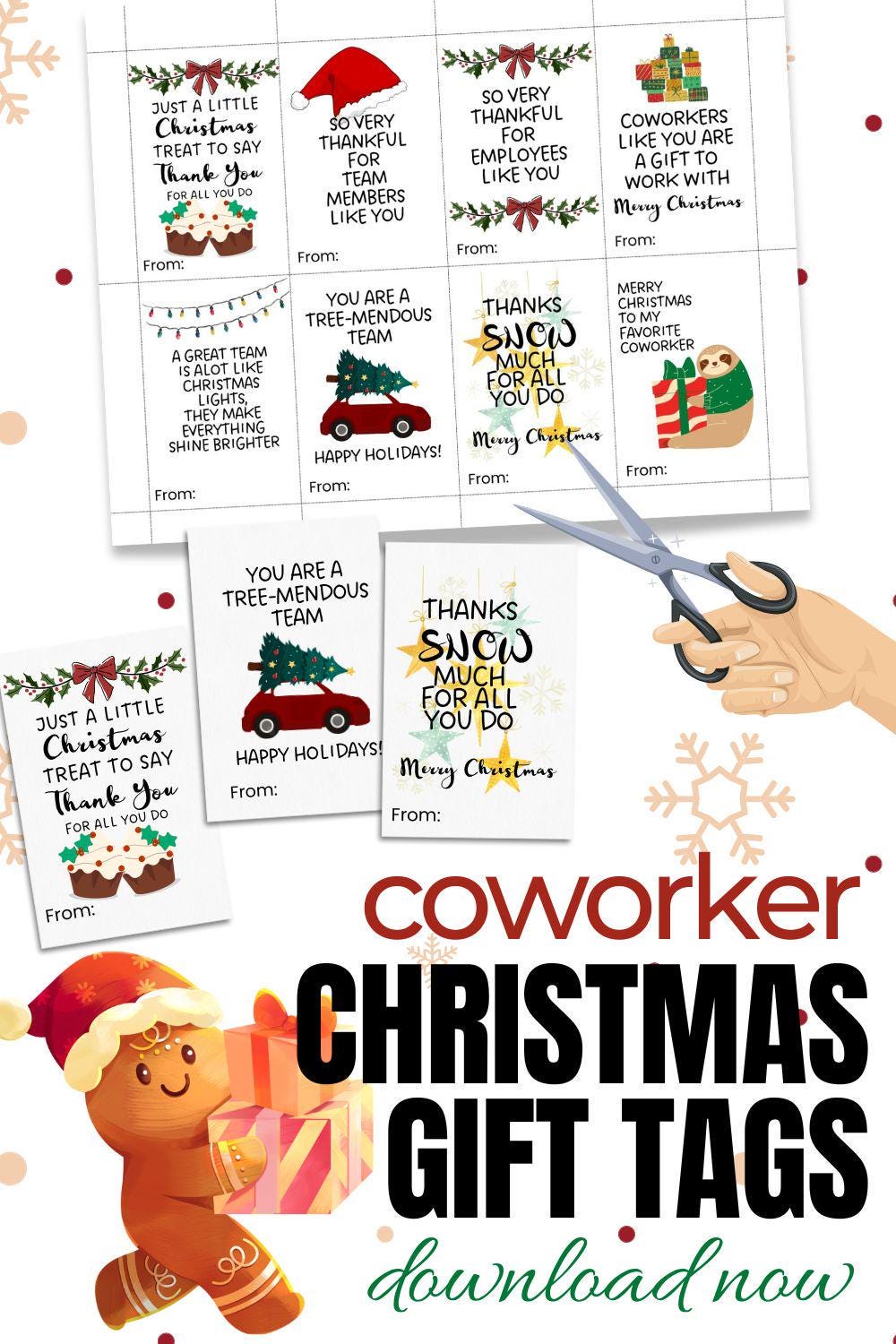 Christmas Gift Tags for Colleagues Employee Holiday Gift Cards ...