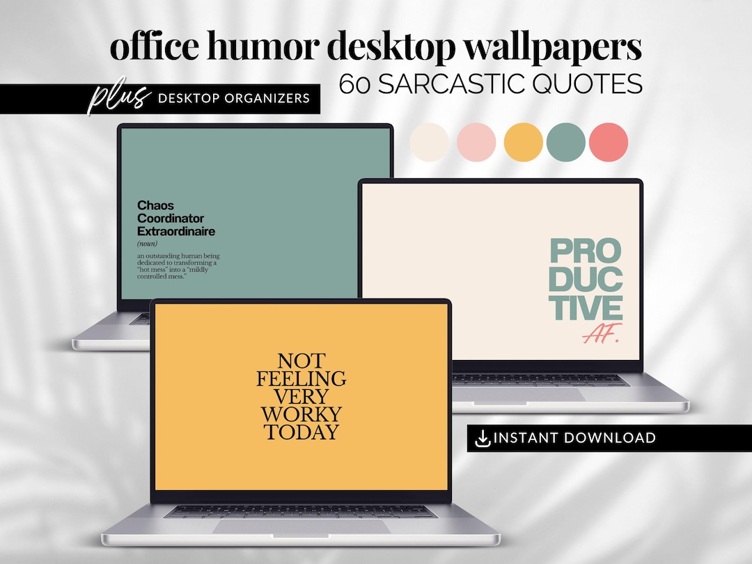 Computer Background Bundle Sarcastic Quote Desktop Wallpaper Pack Funny ...