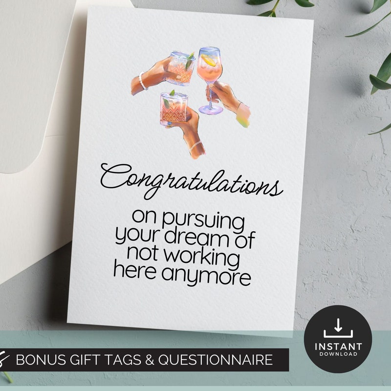 Quitting Job Card - Etsy