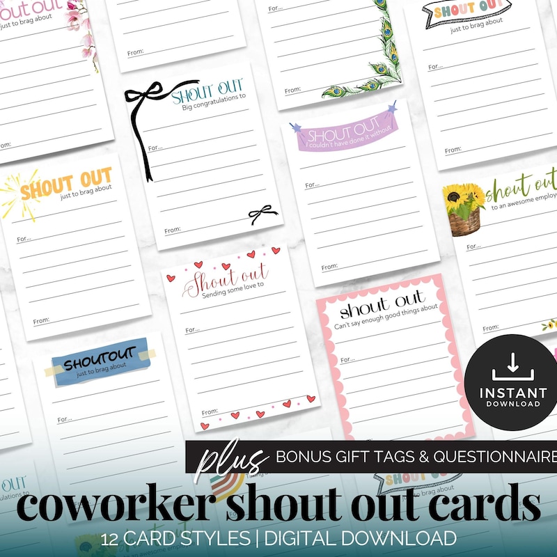 Shoutout Cards Printable - Etsy