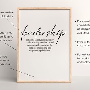 Leadership Quotes Office Decor Printable Leadership Wall Art Set of 5 ...