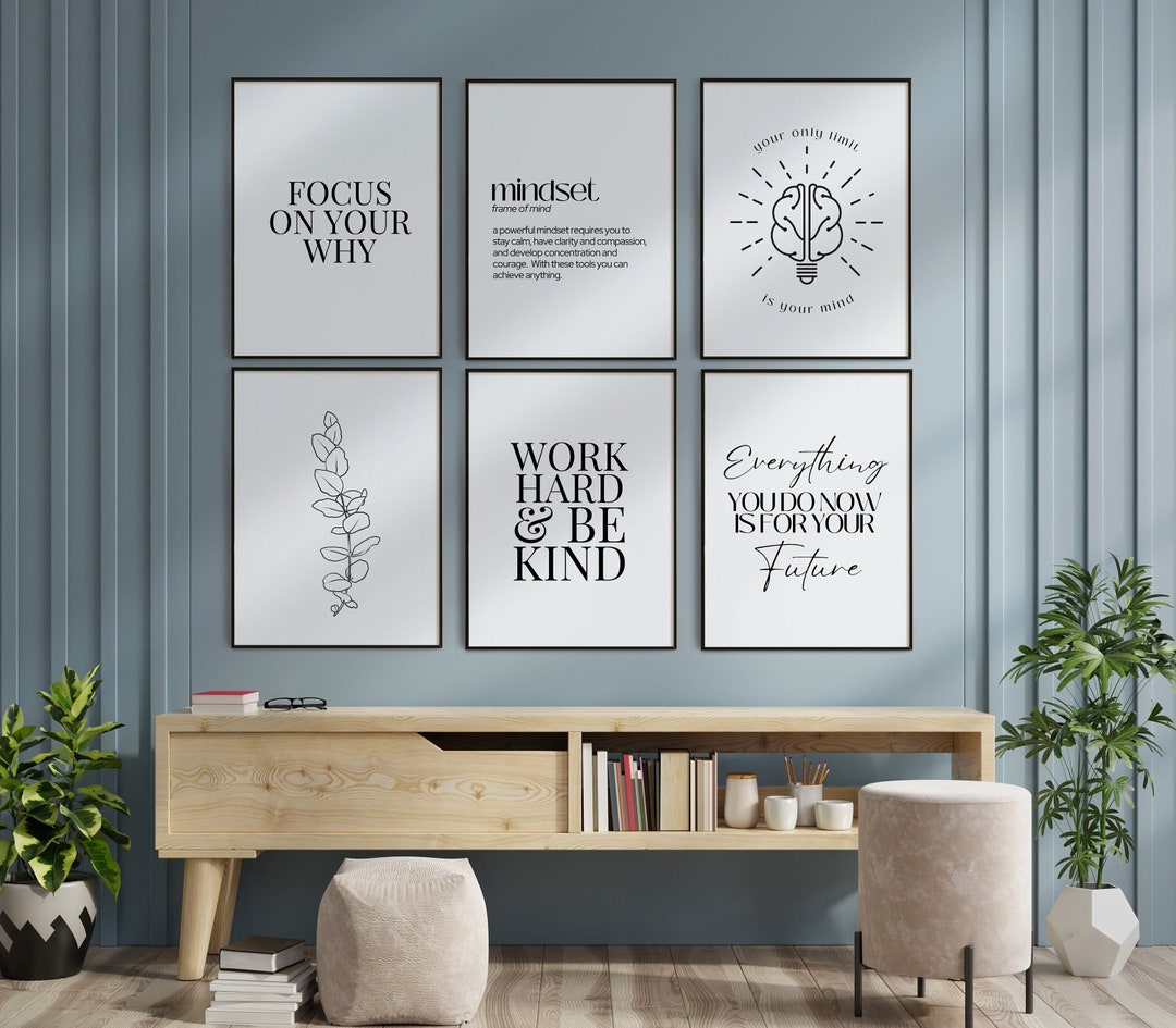 Inspirational Workplace Posters Set of 6, Professional Office Wall Art ...