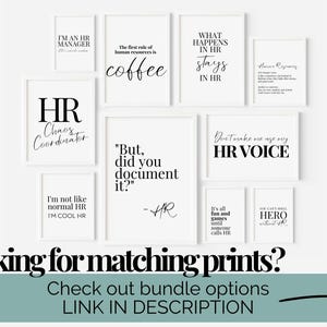 Human Resources Poster HR Office Decor for Women Funny Hr Wall Art ...