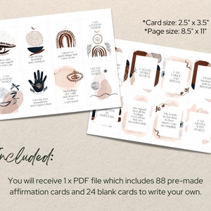 Boho Affirmation Cards Printable Set Inspirational Quote Cards - Etsy